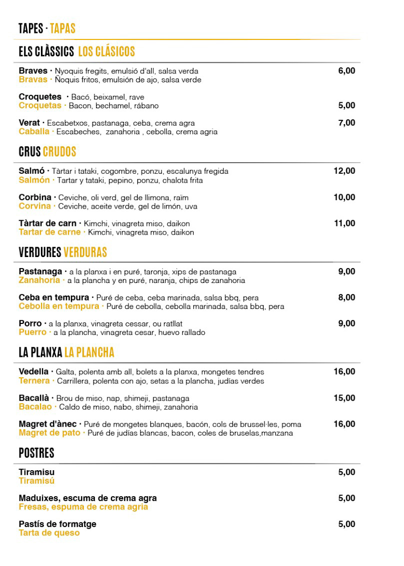 Menú diario, Menú fin de semana en Restaurant Denis Reus